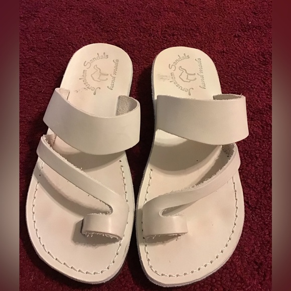 JERUSALEM | Shoes | Jerusalem Sandals Womens 38 White Euc Hand Crafted ...
